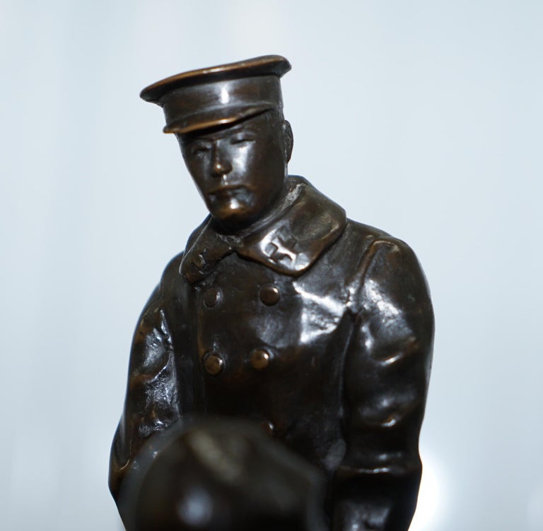 World War 1 French Propriete 1914-1915 Statue of 2 Soldiers Carrying ...