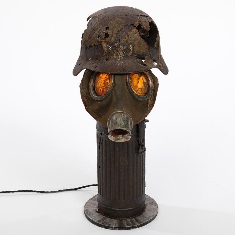 World War 2 Table Lamp 'German Luftwaffe Steel Helmet, Gas Mask and ...