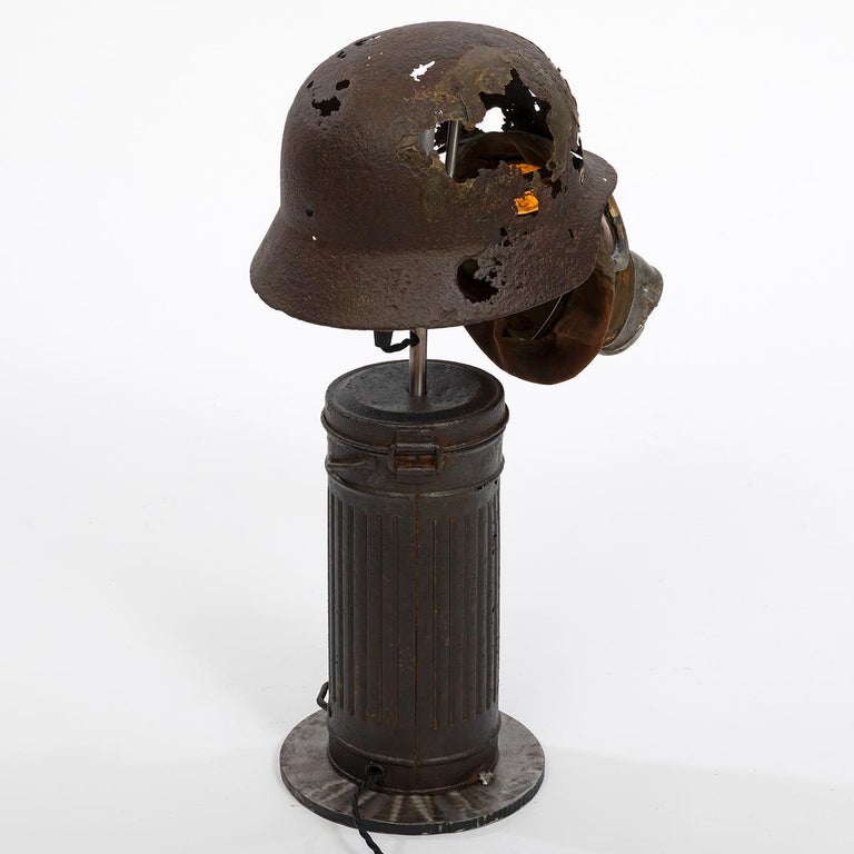 World War 2 Table Lamp 'German Luftwaffe Steel Helmet, Gas Mask and ...