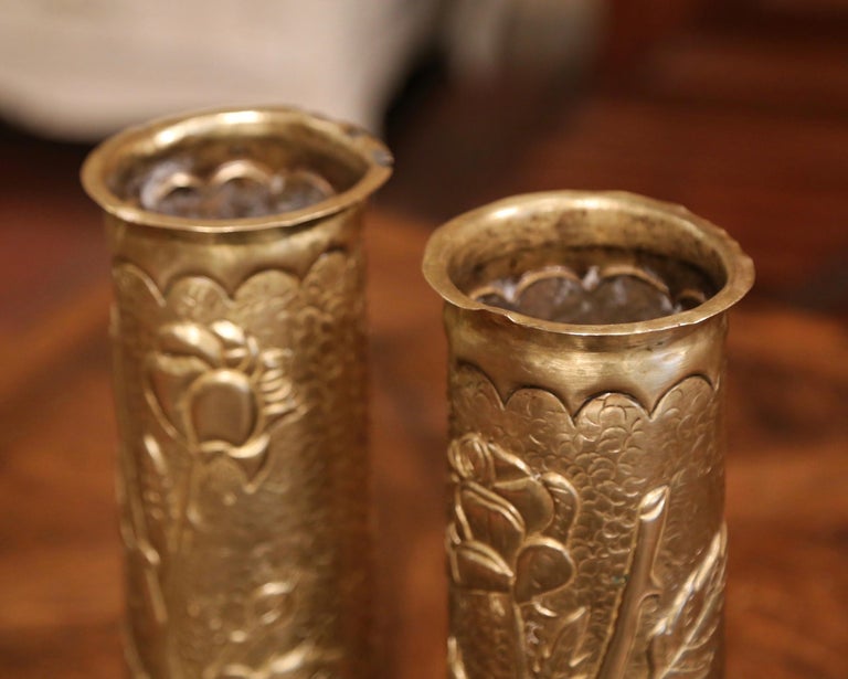 World War I French Trench Artillery Brass Shell Casing Vases, Dated ...