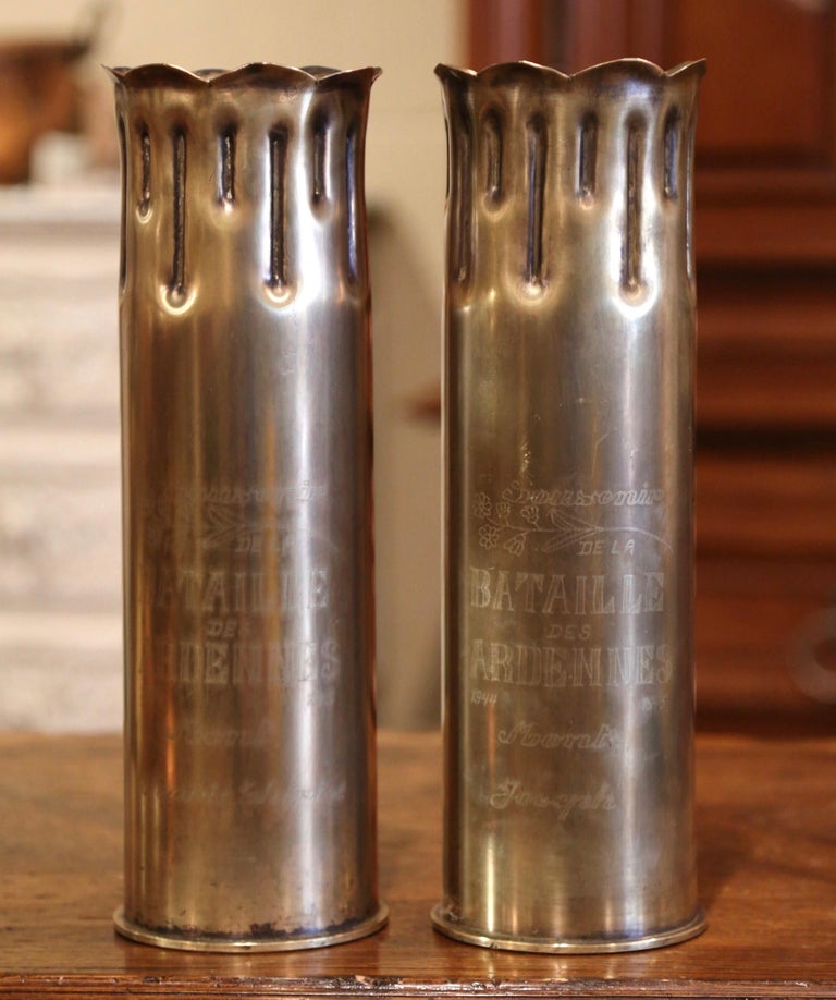 World War II French Trench Artillery Brass Shell Casing, Bulge Battle ...