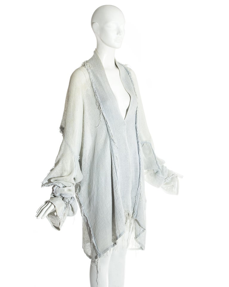 Worlds End dove grey cotton gauze oversized 'Punkature' jacket, ss 1983 ...