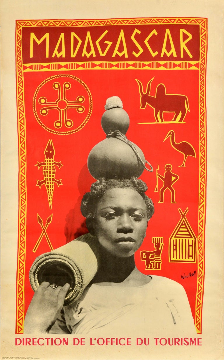Woulkoff - Original Vintage Travel Poster Madagascar Tourism Photo ...