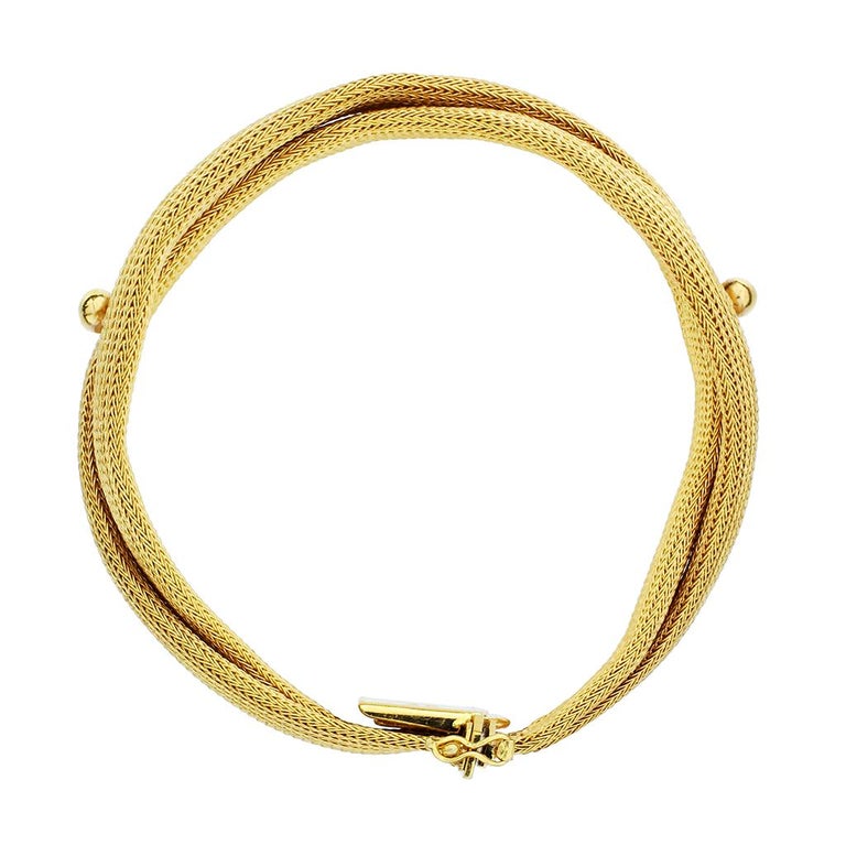 Woven Braided Mesh 18K Bracelet For Sale at 1stDibs