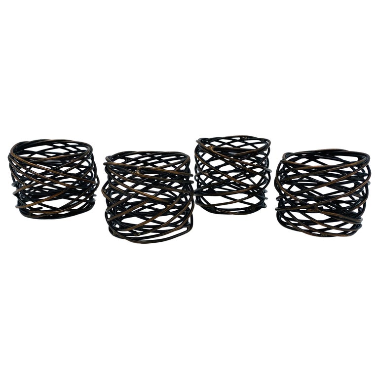 Woven Copper Wire Napkin Rings, Set of Four, 1980s For Sale at 1stDibs