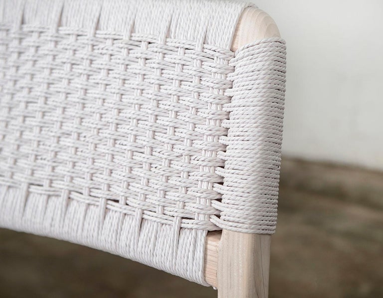 Woven Danish Cord Chair, Pickled White Ash, Hardwood, Custom, Dining ...