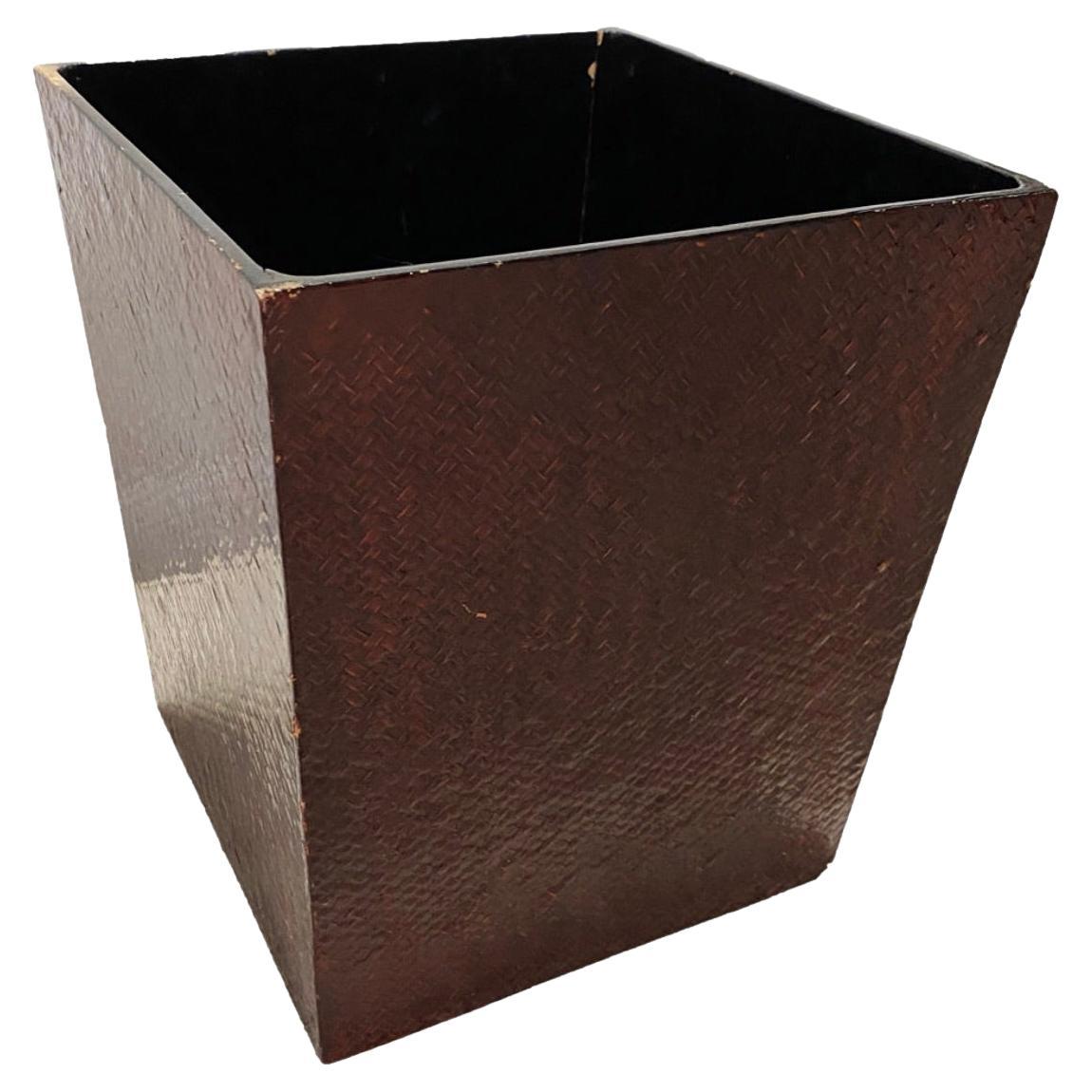 Woven Maroon Wastebin For Sale at 1stDibs