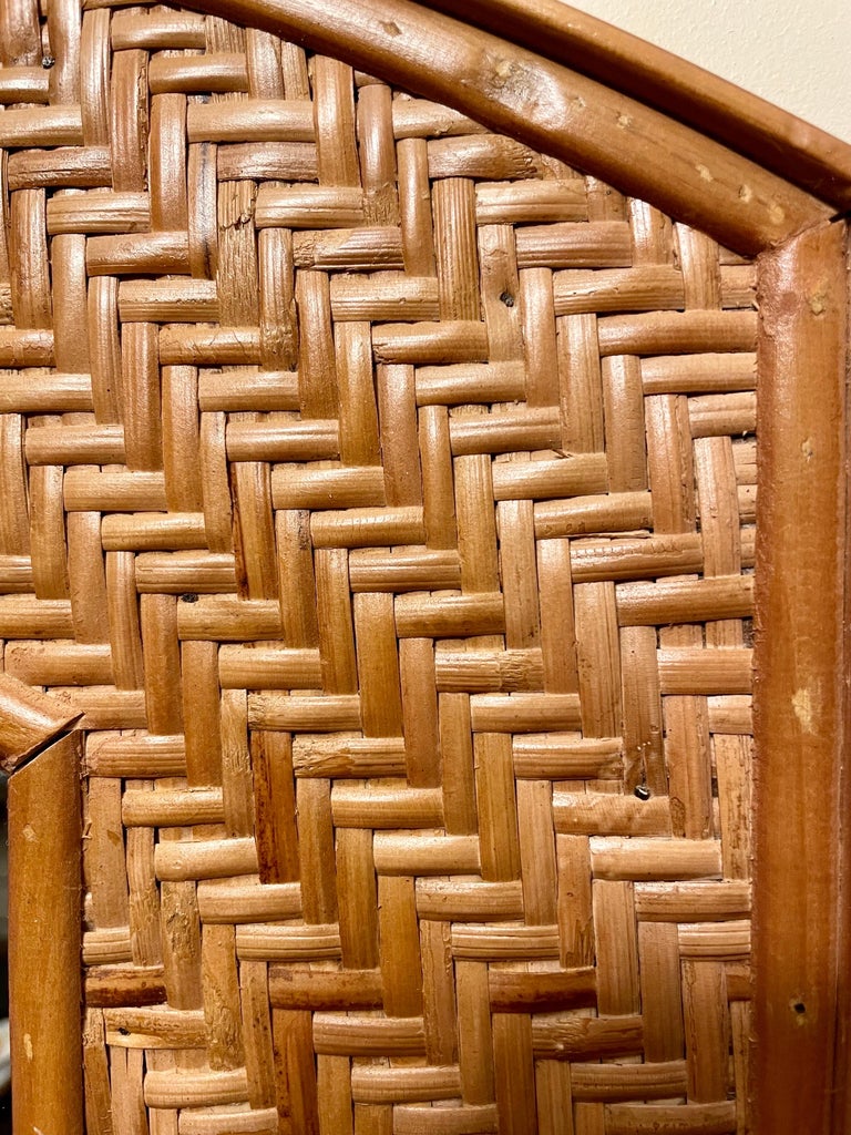 Woven Rattan Arch Top Mirror For Sale at 1stDibs