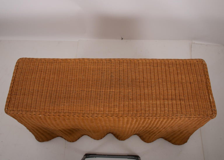 Woven Rattan Console Table at 1stDibs