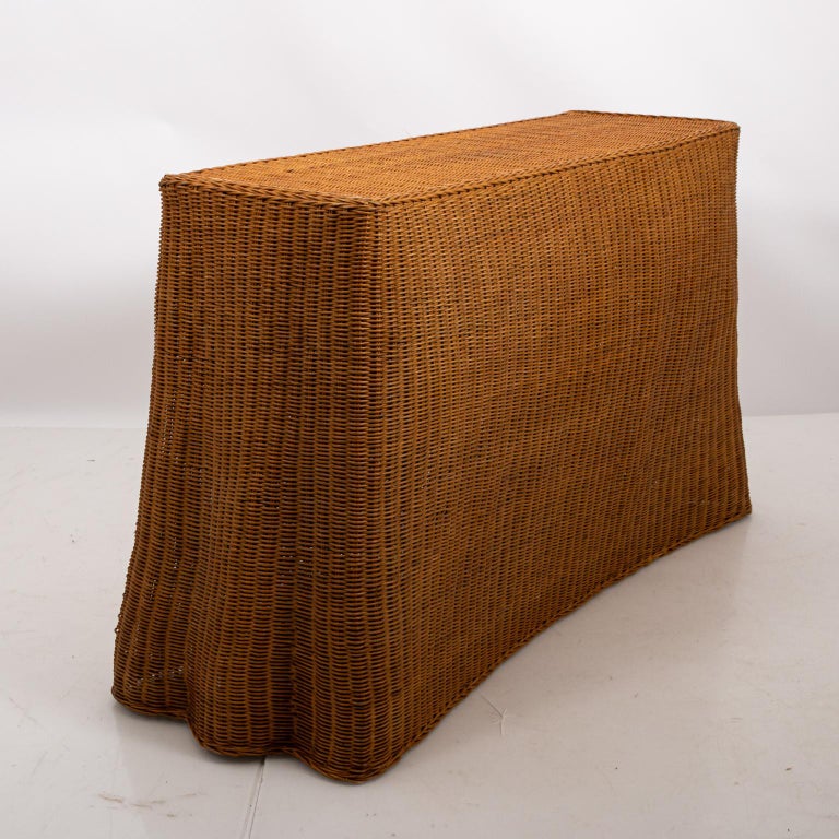 Woven Rattan Console Table at 1stDibs