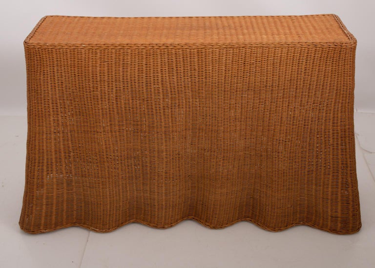 Woven Rattan Console Table at 1stDibs