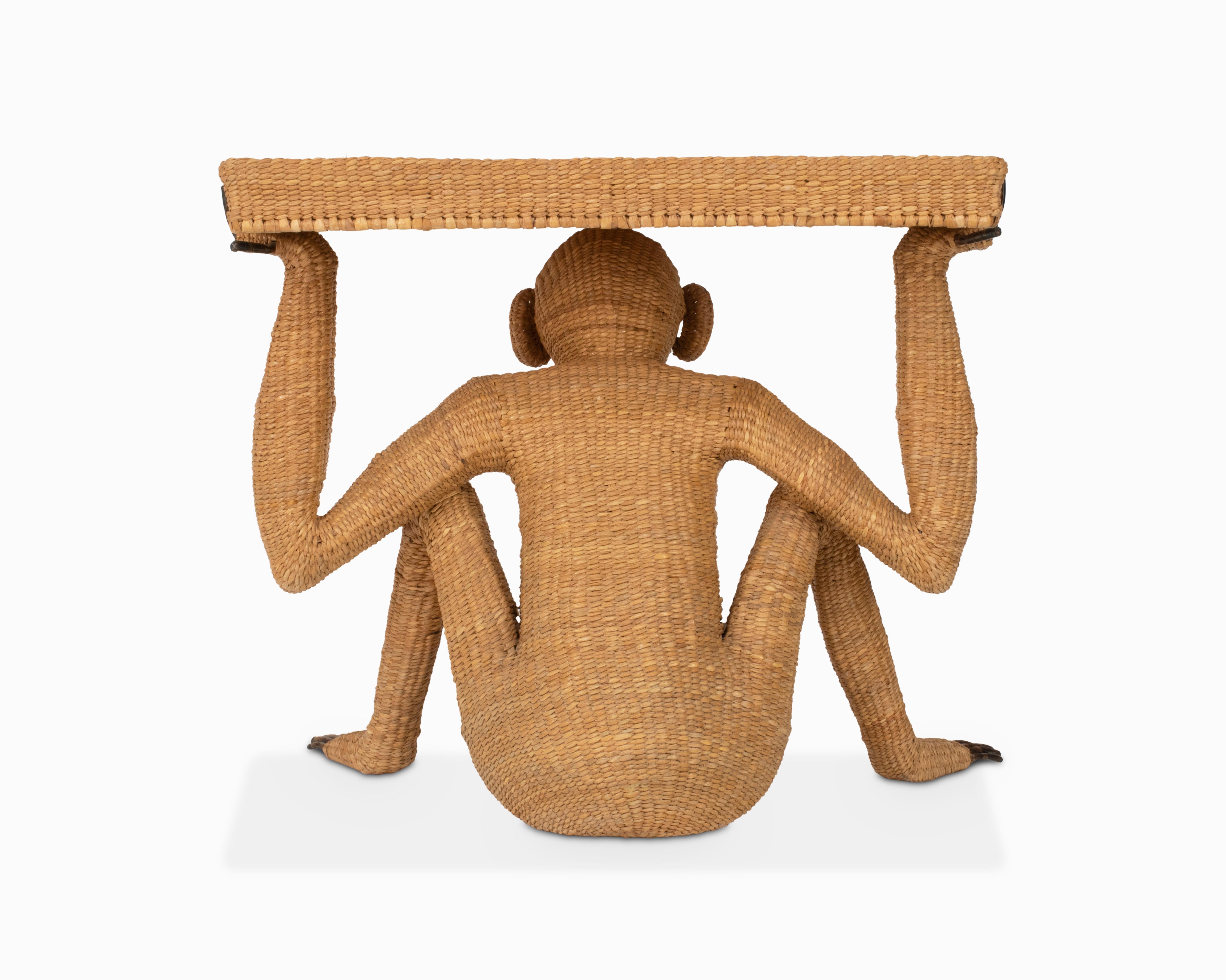Woven Rattan Monkey Console Table by Mario Lopez Torres For Sale at ...