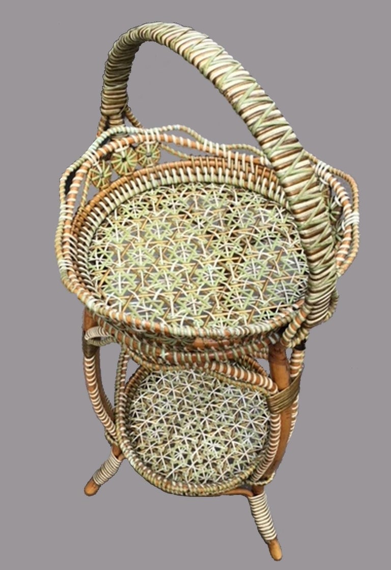 Woven Rattan Work Basket, Maison Georges Carette in Lille, circa 1880 ...