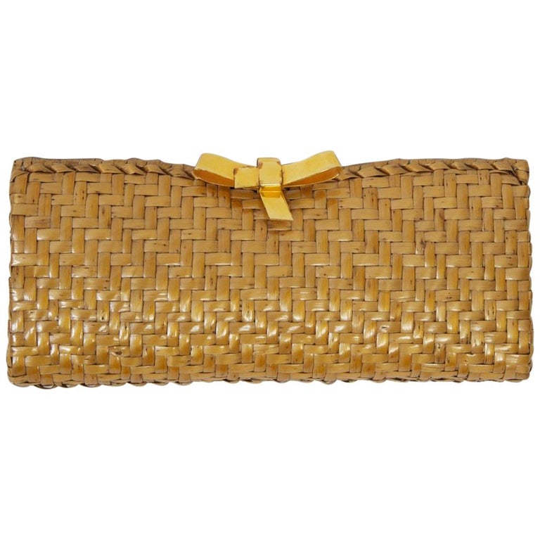 Woven Wicker Clutch at 1stDibs | clutch wicker