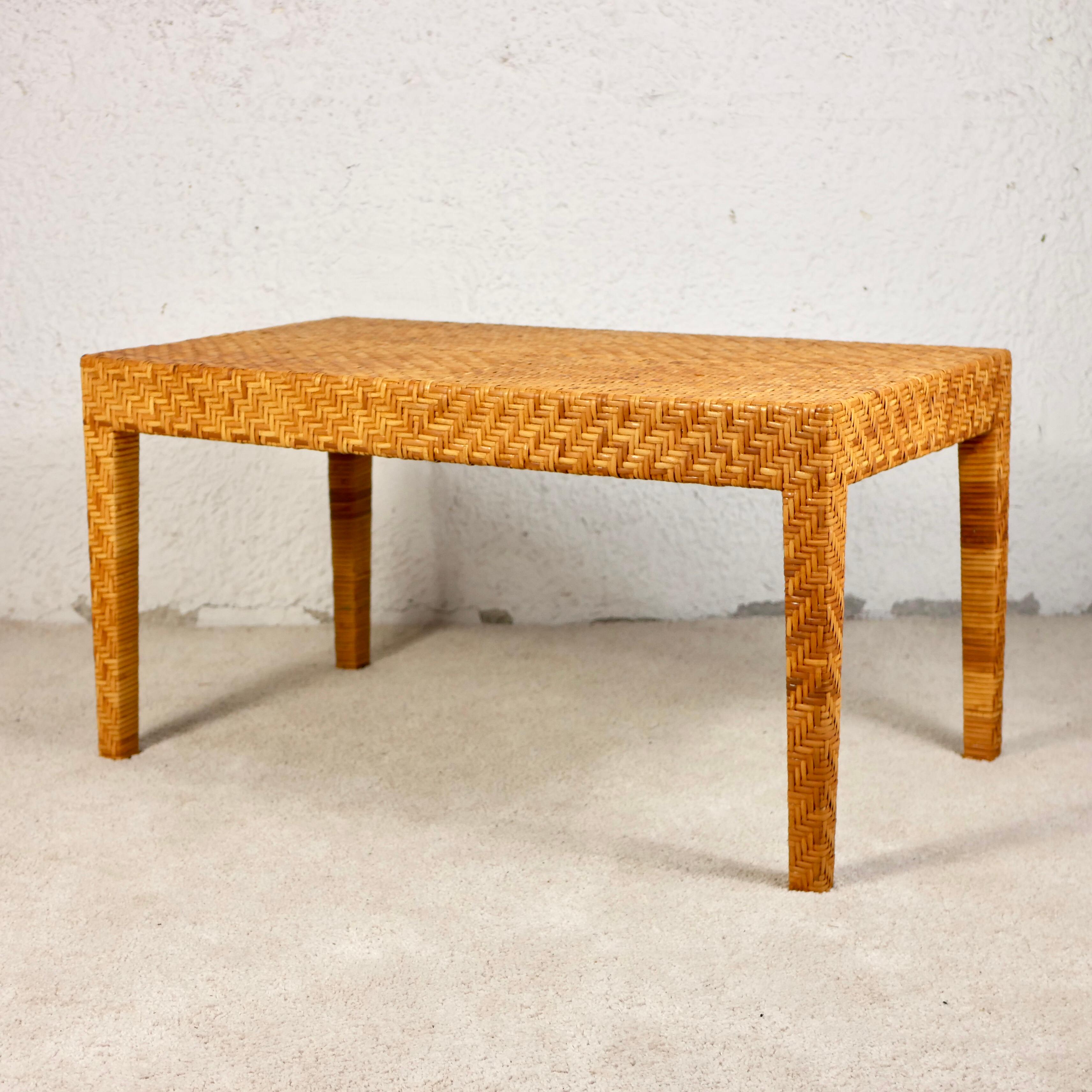 Woven Wicker Coffee Table from the 70s at 1stDibs