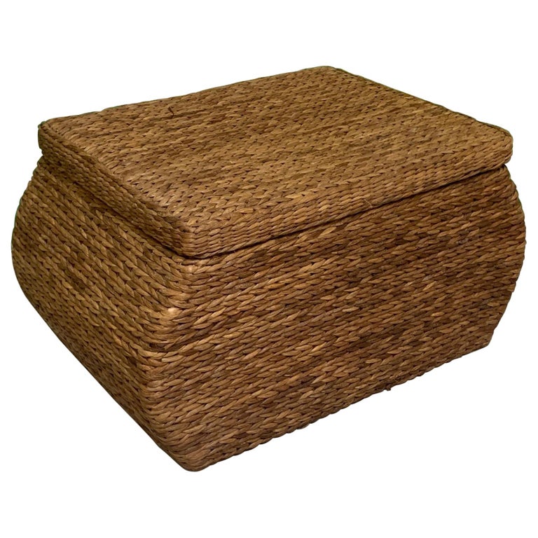 Woven Wicker Trunk Ottoman at 1stDibs