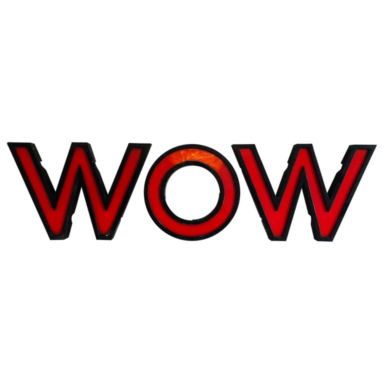 WOW Large Vintage Cinema Letters, Midcentury, Red/Black, Shop Sign ...