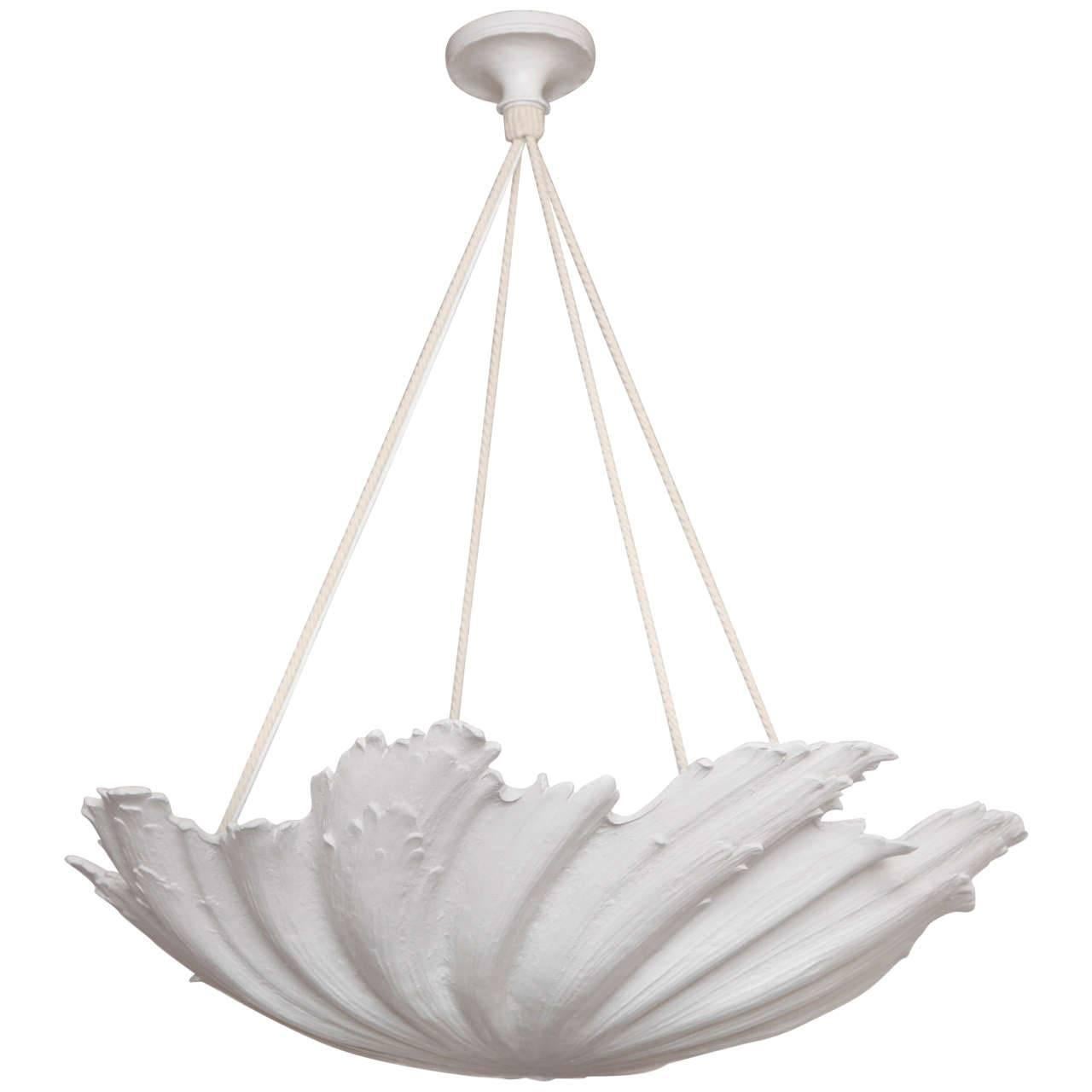 WP Sullivan Plaster Shell Chandelier For Sale at 1stDibs