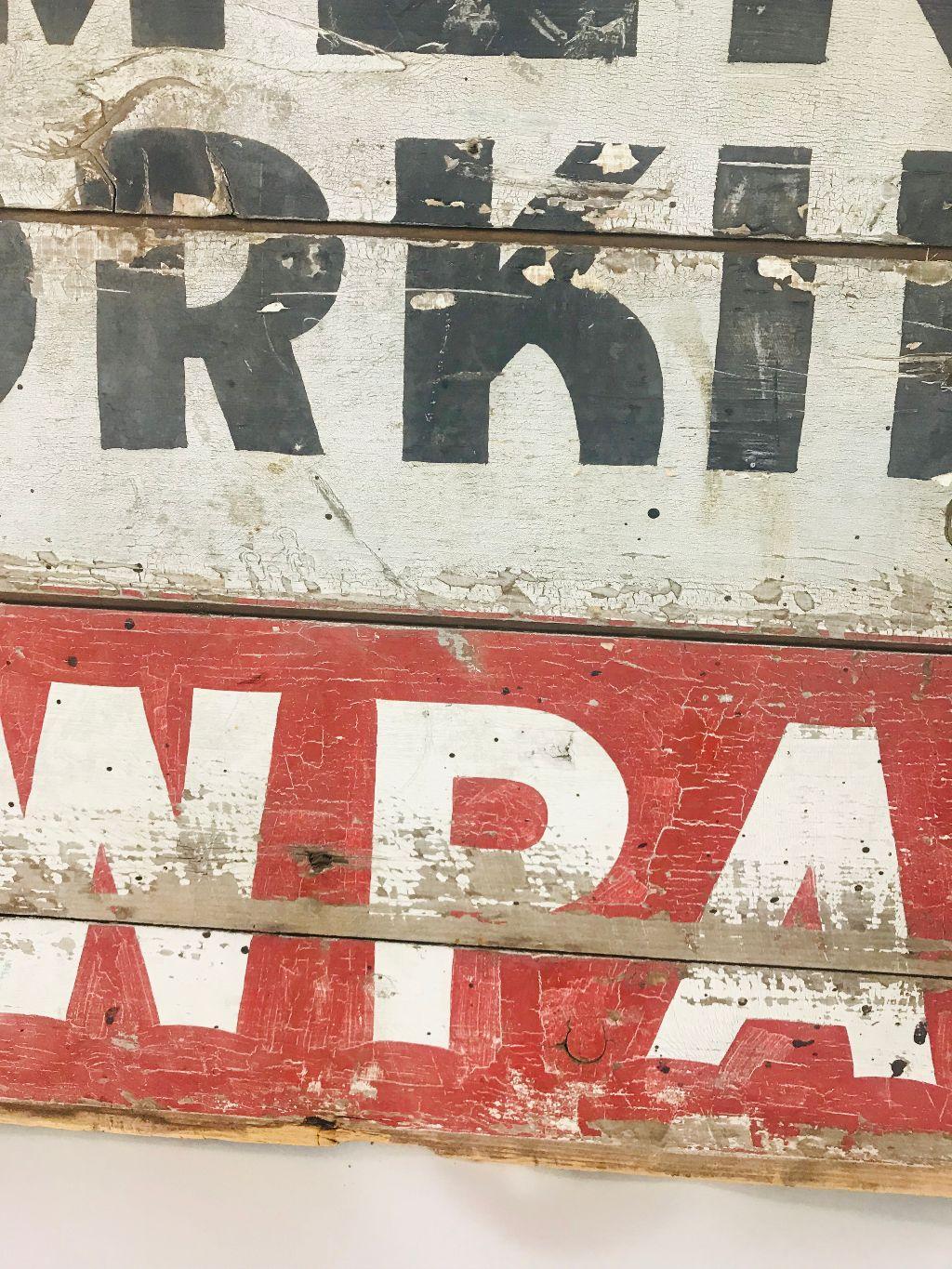 WPA Work Project Danger Men at Work Wooden Sign at 1stDibs | wpa sign ...