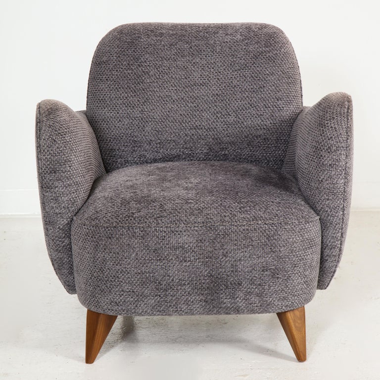 Wrap Around Barrel Chair w/ Wood Base Offered by Vladimir Kagan Design ...