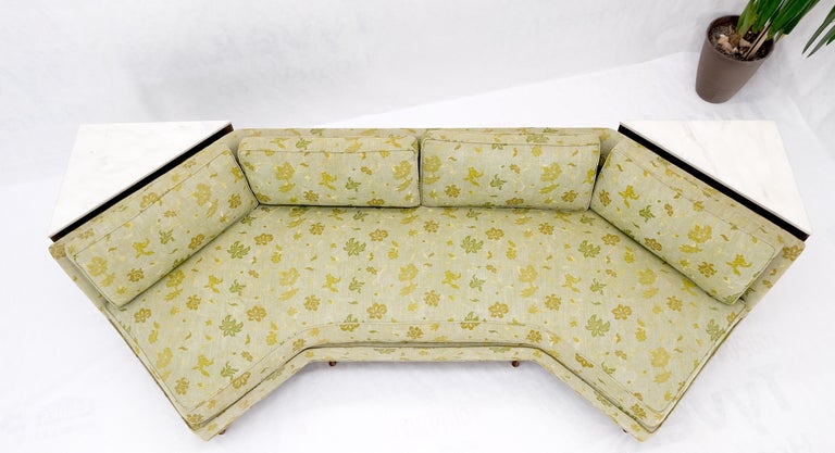 Wrap Around Mid-Century Modern Sofa W Pair Matching Marble Top Tables ...