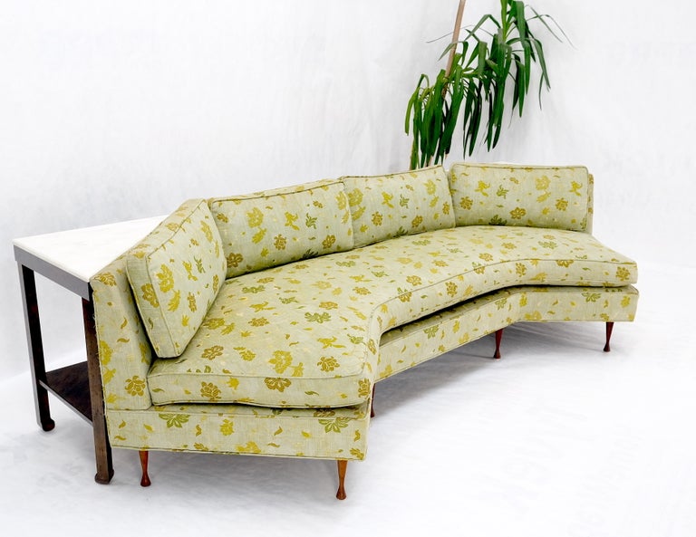 Wrap Around Mid-Century Modern Sofa W Pair Matching Marble Top Tables ...