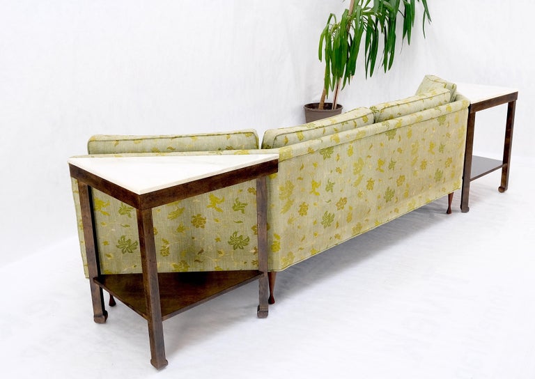 Wrap Around Mid-Century Modern Sofa W Pair Matching Marble Top Tables ...