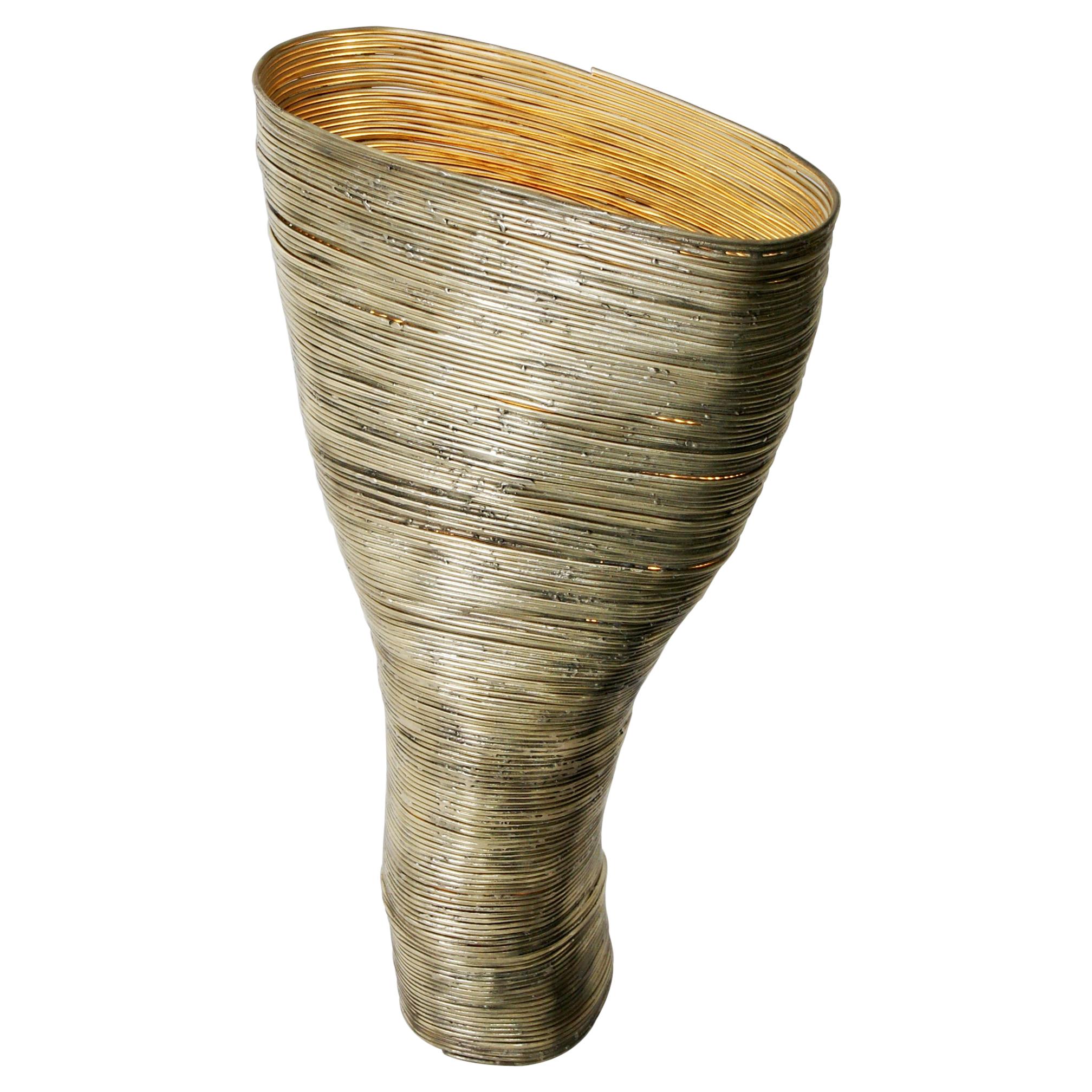 Contemporary Steel and Brass Table Lamp - Wrap Light by Johannes Hemann ...