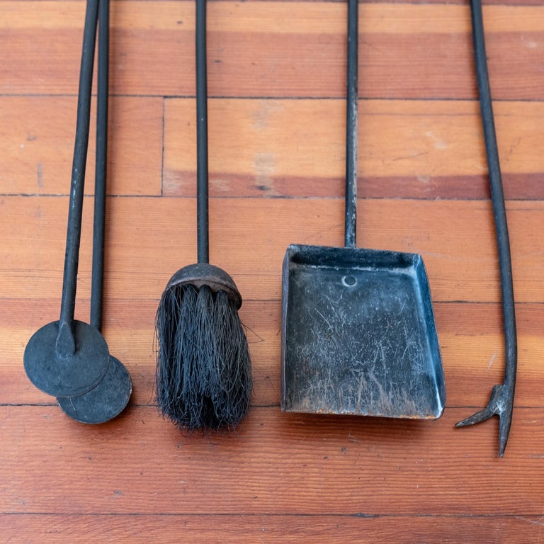 Wrapped Handle Forged Iron Fire Tool Set at 1stDibs