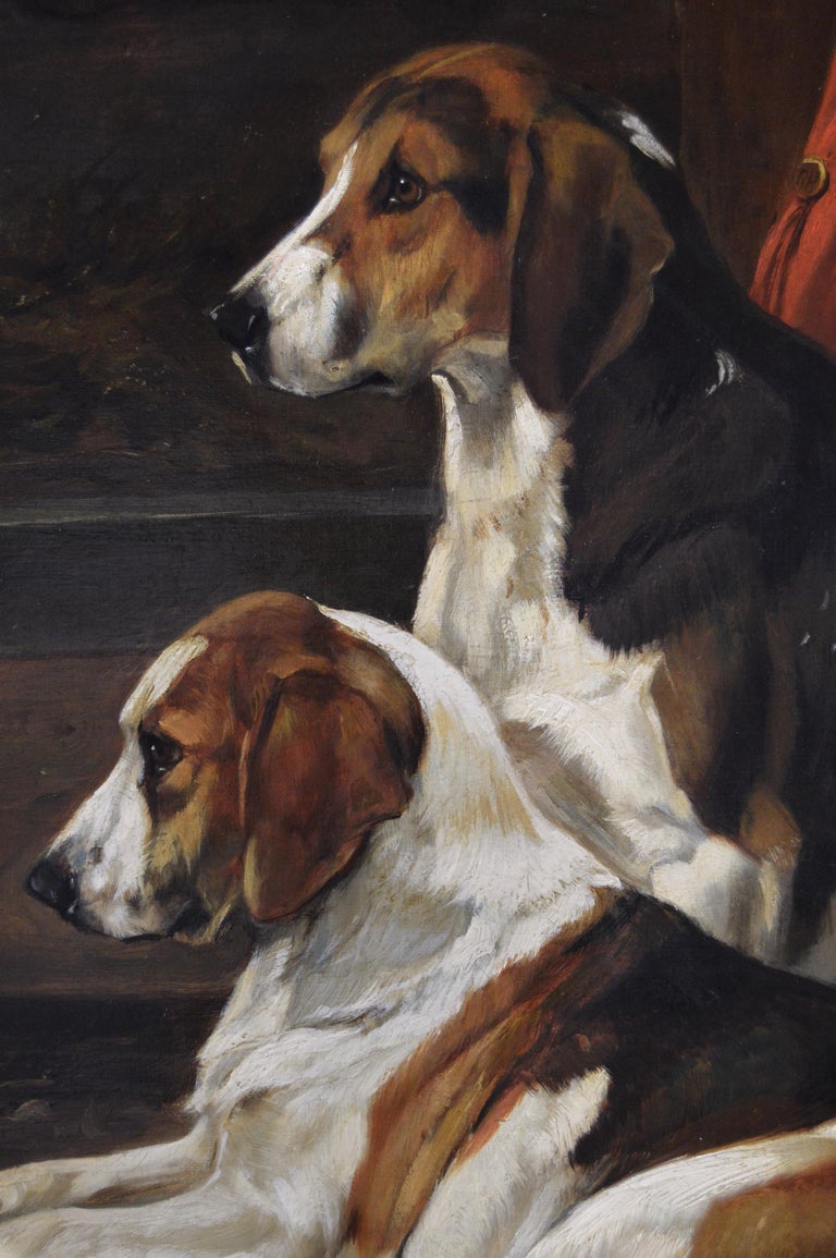 Wright Barker - 19th Century sporting dog portrait oil painting of ...