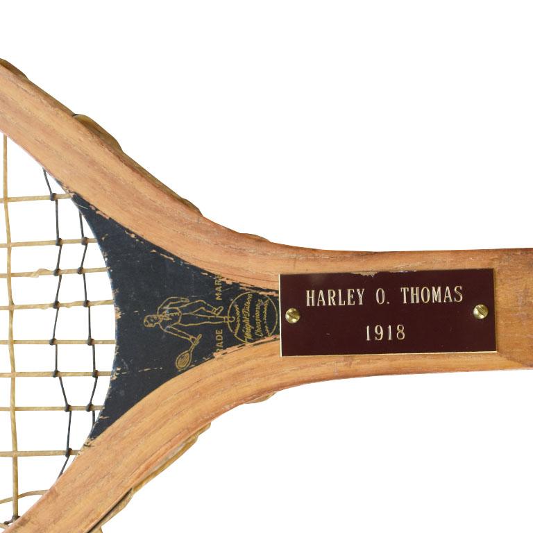 Wright and Ditson Antique Tennis Racket and Embroidered Yellow Cover ...