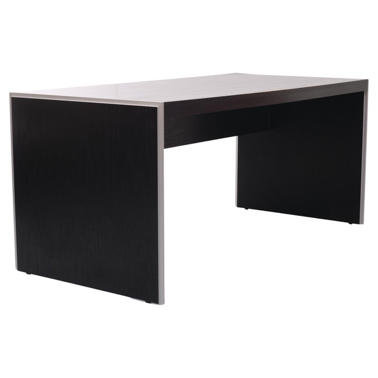 Writing Table Black Ebonised Wood, 1970s For Sale at 1stDibs