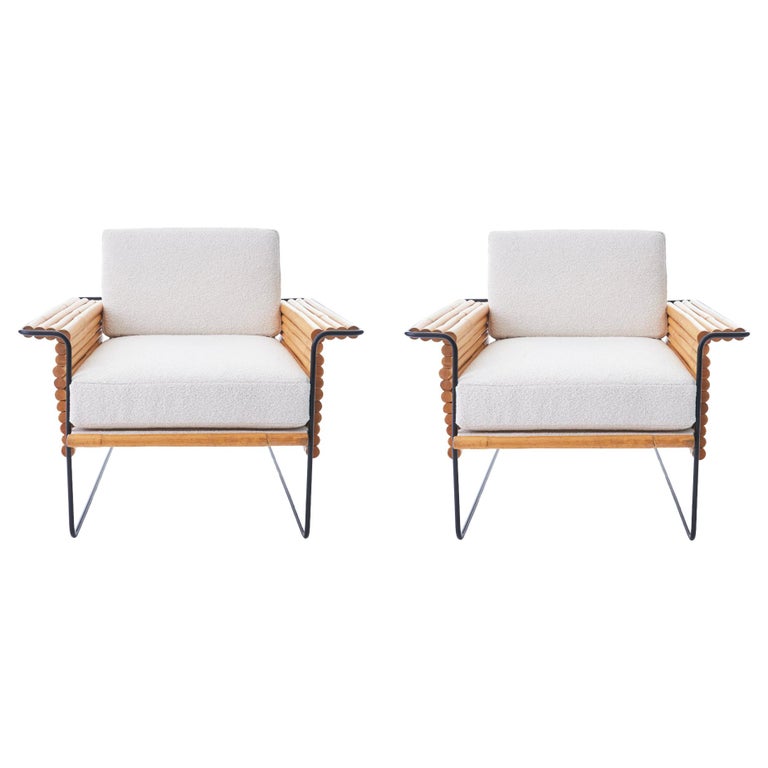 Fauteuils Ski Club en fer forgé et bambou par Shirley Ritts sur 1stDibs