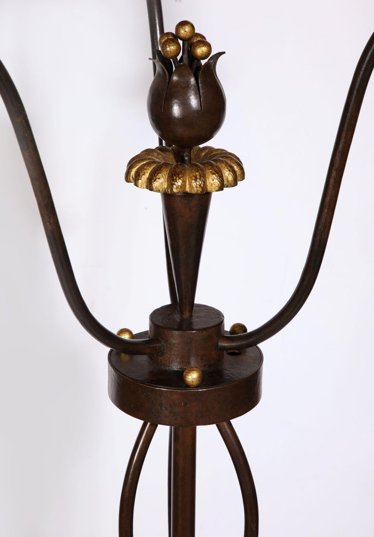 Wrought Iron and Gilt Bronze Floor Lamp by Gilbert Poillerat For Sale ...