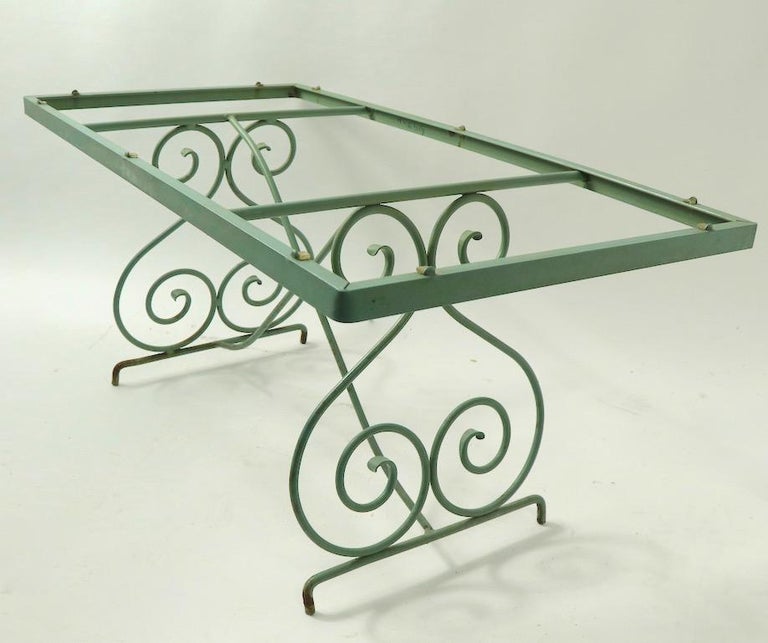 Wrought Iron and Glass Coffee Table by Woodard at 1stDibs