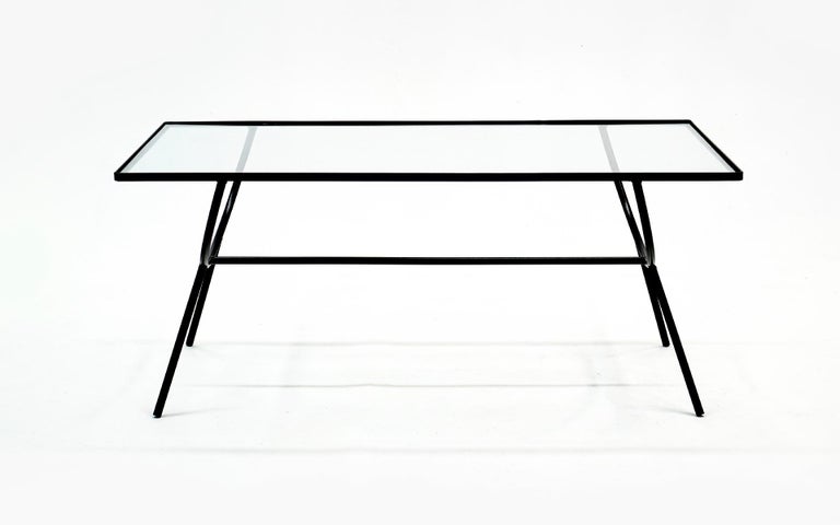 Wrought Iron and Glass Coffee Table in the Style of George Nelson for ...