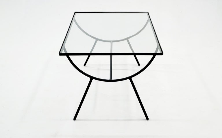 Wrought Iron and Glass Coffee Table in the Style of George Nelson for ...