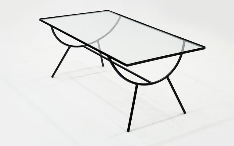 Wrought Iron and Glass Coffee Table in the Style of George Nelson for ...
