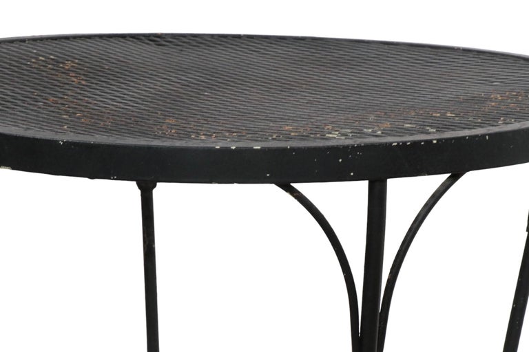 Wrought Iron and Metal Mesh Garden Patio Poolside Side Tables by ...