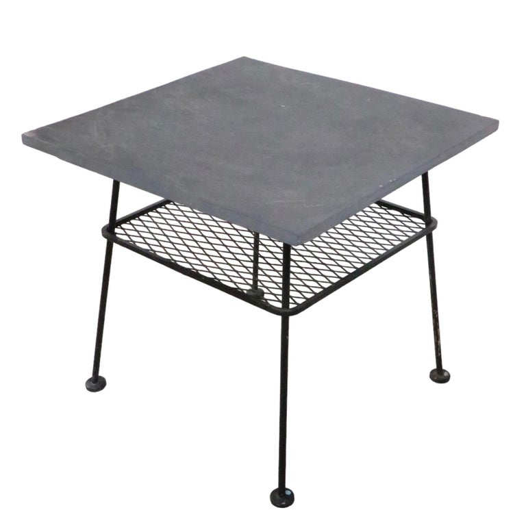 Wrought Iron and Slate Garden Patio, Sunroom Table After McCobb ...