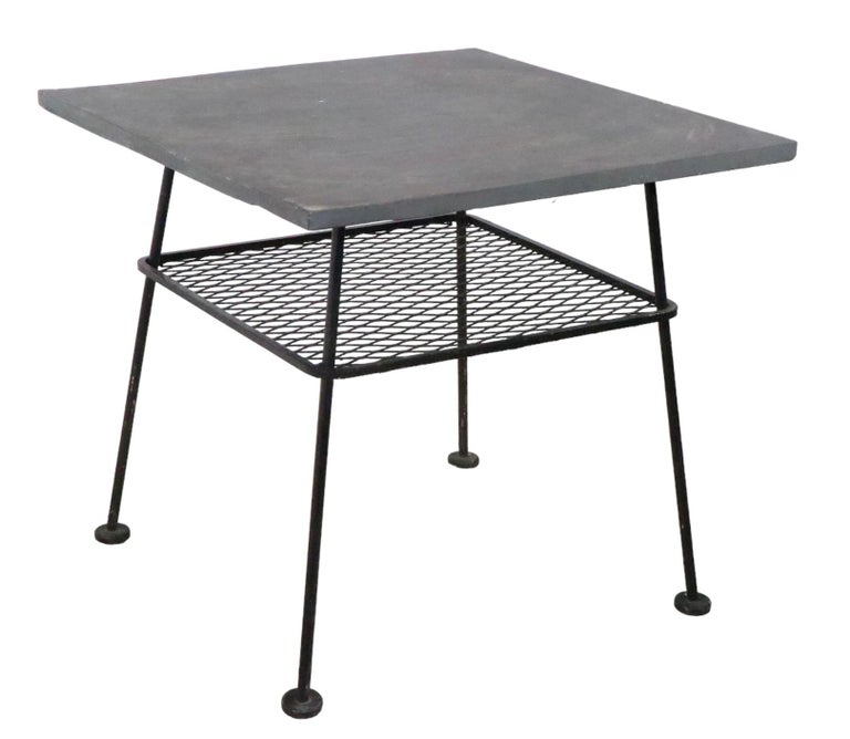 Wrought Iron and Slate Garden Patio, Sunroom Table After McCobb ...