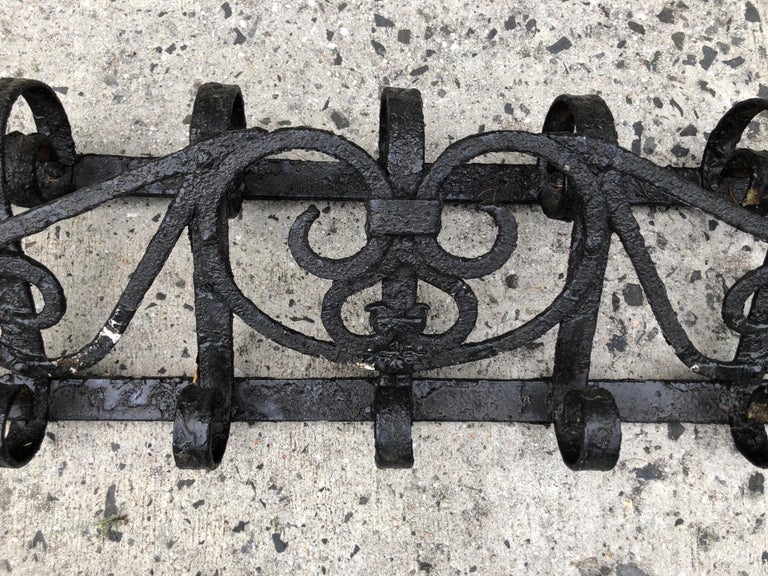 Wrought Iron Antique Wall Mount Coat Rack at 1stDibs | wrought iron ...