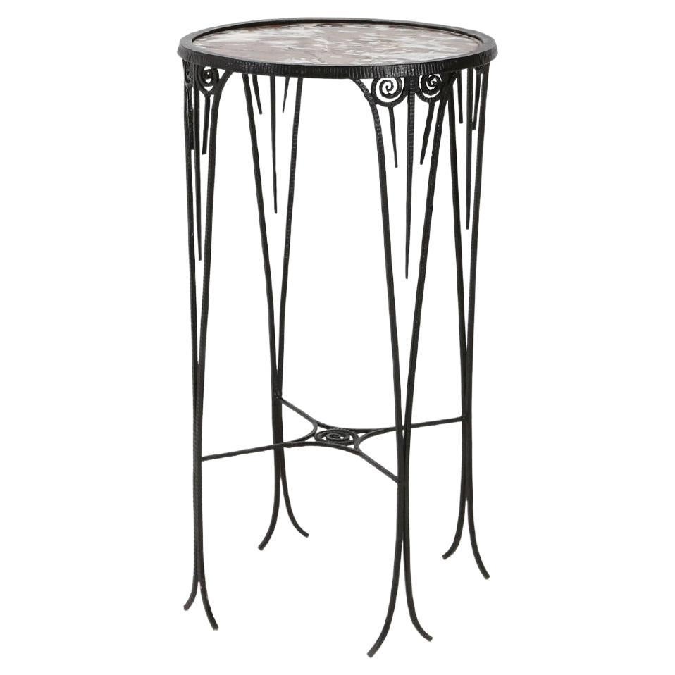 Industrial Wrought Iron, Polished Steel Scissor Table at 1stDibs