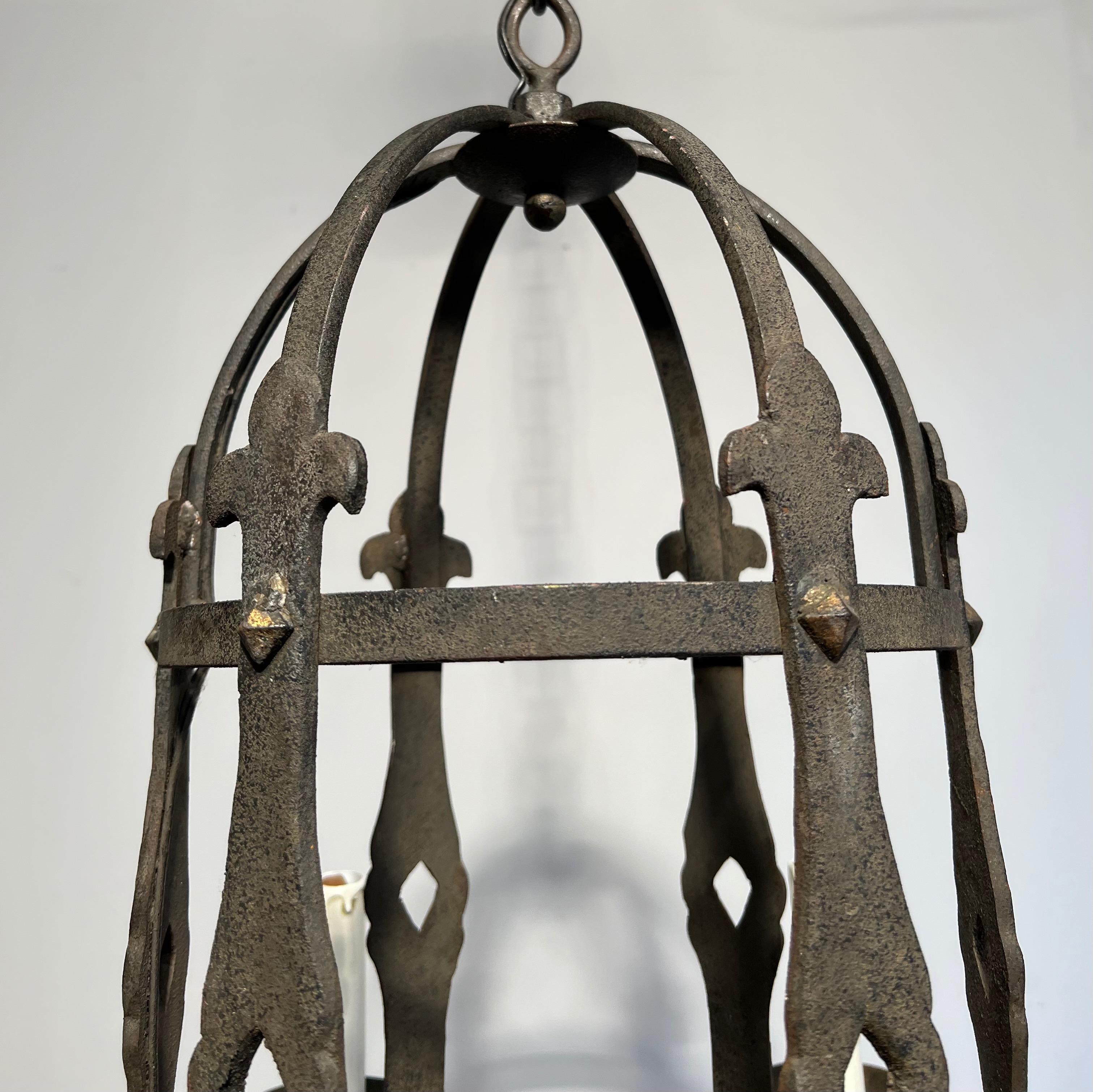 Wrought Iron Cage Chandelier in the Gothic Style. Circa 1950 For Sale ...