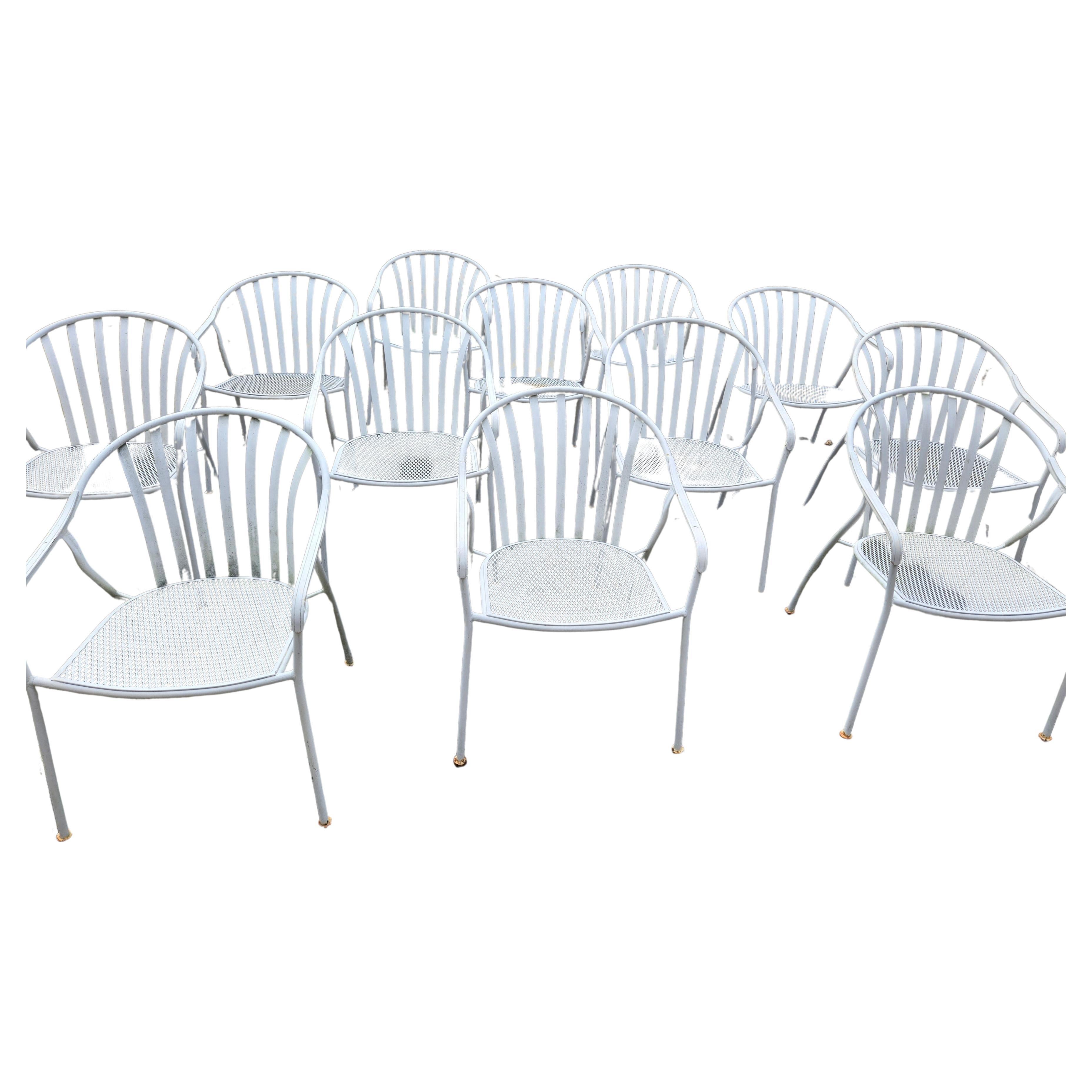 Wrought Iron Chairs by Woodard-A set of 12 For Sale at 1stDibs