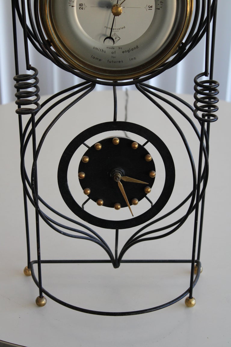 Wrought Iron Clock Barometer For Sale at 1stDibs