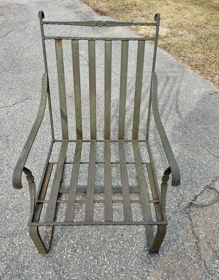 Wrought Iron Deep Seated Lounge Chairs-A Set of 4 For Sale at 1stDibs
