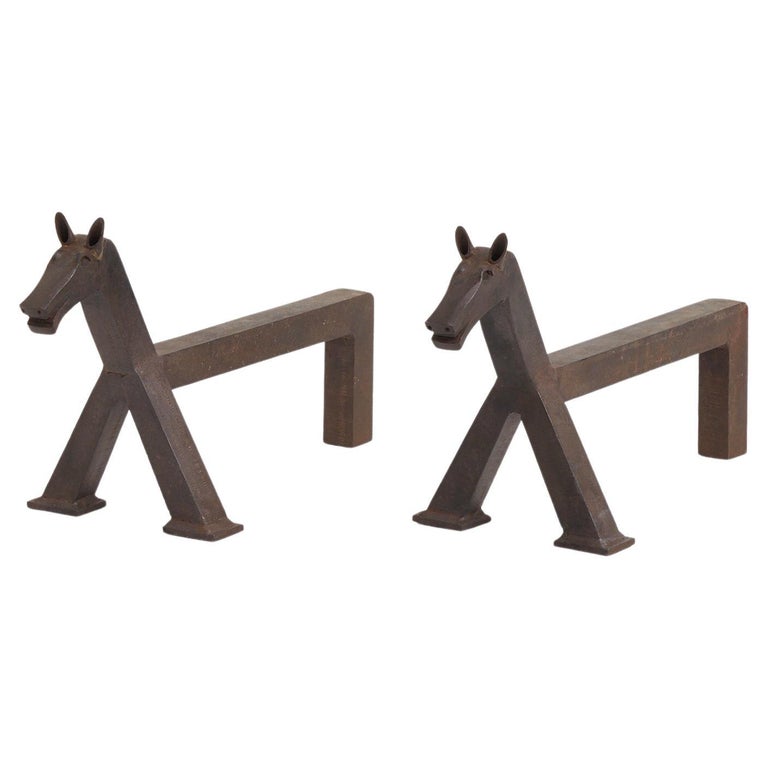 Wrought Iron Fire Dogs For Sale at 1stDibs