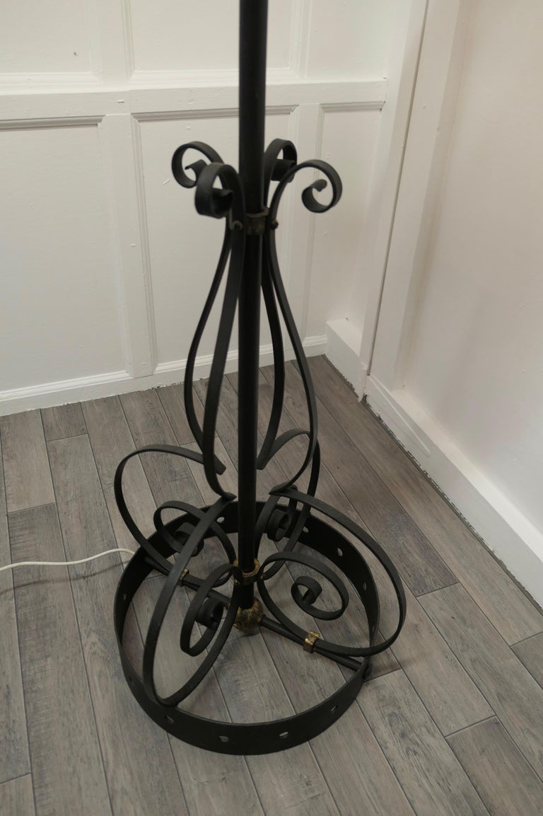 Wrought Iron Floor Lamp in the Arts and Crafts Gothic Style For Sale at ...
