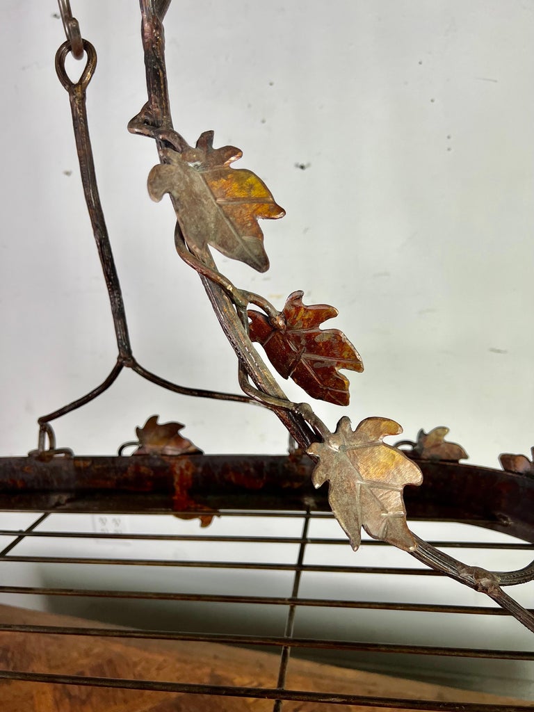 Wrought Iron French Grapevine Pot Rack-20th Century For Sale at 1stDibs